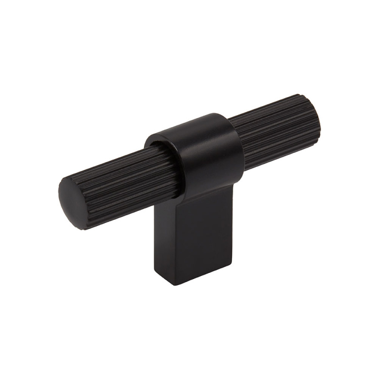 Knop T Helix Stripe - Mat Sort | Beslagonline.dk