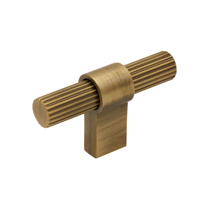 Knop T Helix Stripe - Antik Bronze | Beslagonline.dk